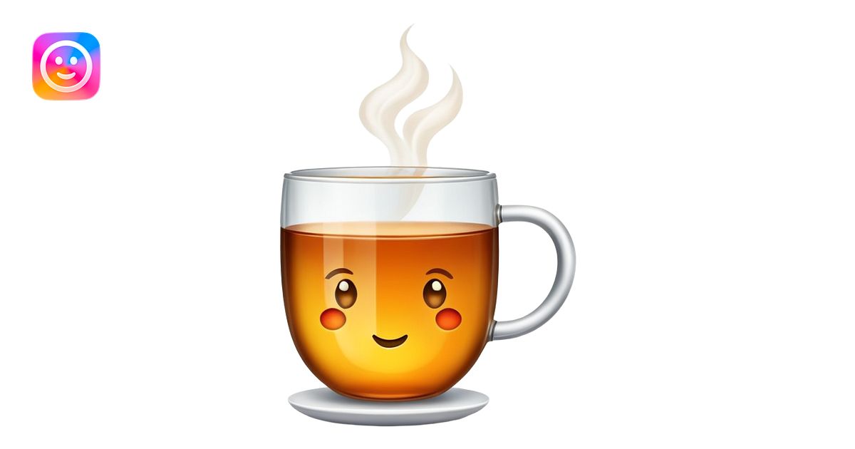 Cup of tea in a glass mug emoji | AI Emoji Generator