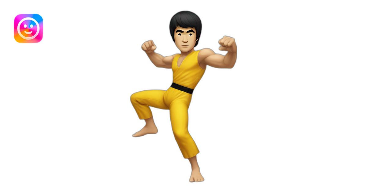 bruce lee side-kick emoji | AI Emoji Generator
