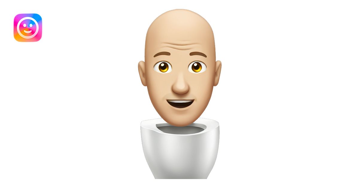 bald persons head coming out of a toilet emoji | AI Emoji Generator