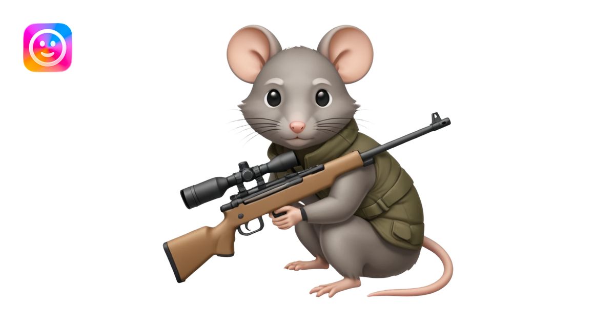 a rat aiming down a sniper rifle emoji | AI Emoji Generator