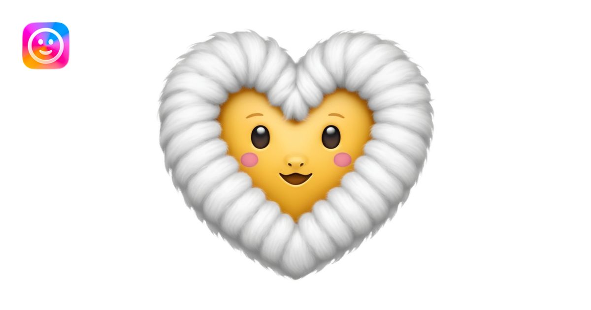 white fur heart, large locks of wool emoji | AI Emoji Generator