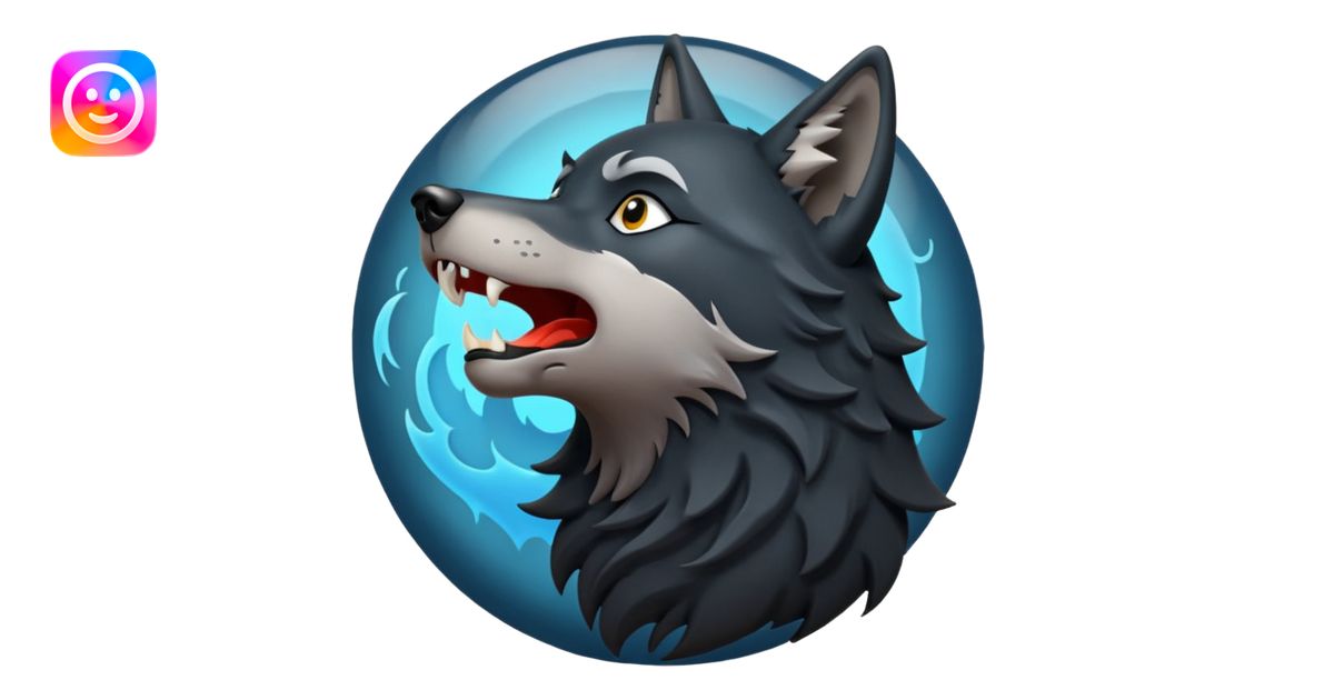 Black wolf howling emoji | AI Emoji Generator