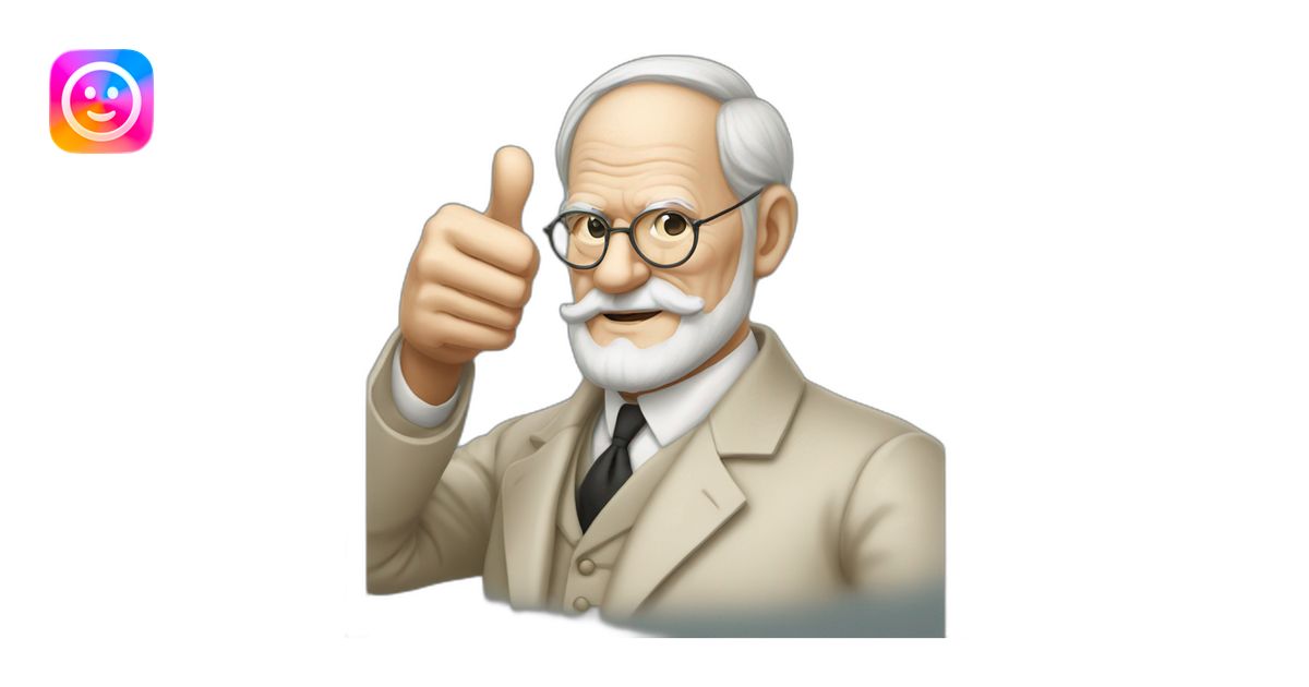 Sigmund Freud thumbs up emoji | AI Emoji Generator
