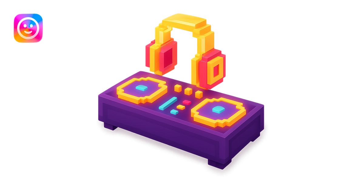 Сделай светящуюся DJ-установку 3D illustration | AI Emoji Generator