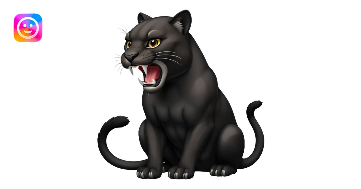 black puma roaring emoji | AI Emoji Generator