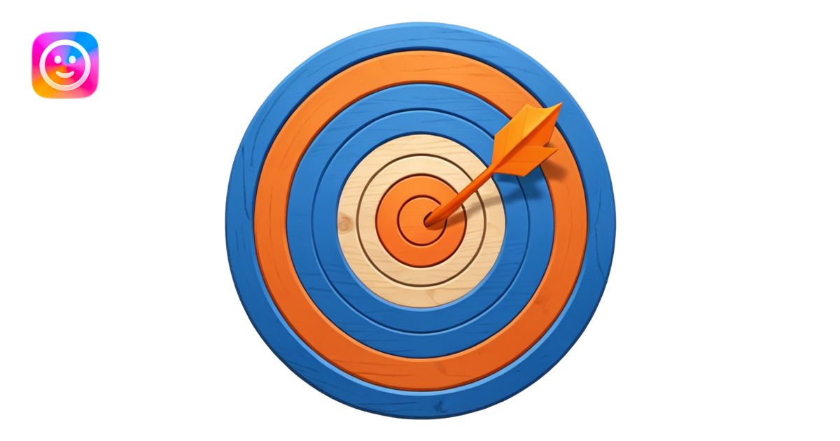 blue target with orange arrow in the center emoji | AI Emoji Generator