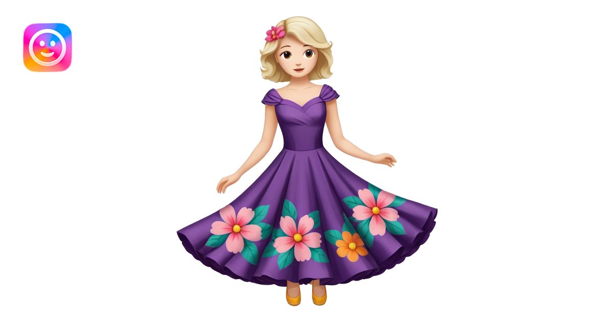 Woman Twirl occasion circle dress emoji | AI Emoji Generator