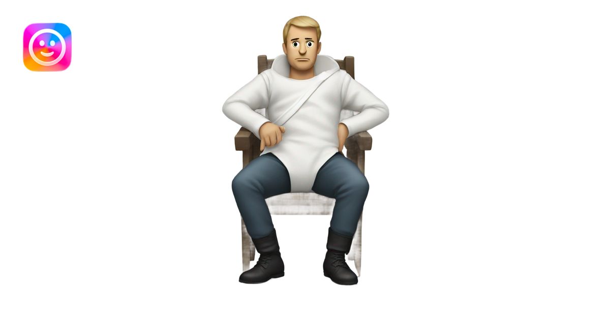 Man sitted in a Straitjacket emoji | AI Emoji Generator