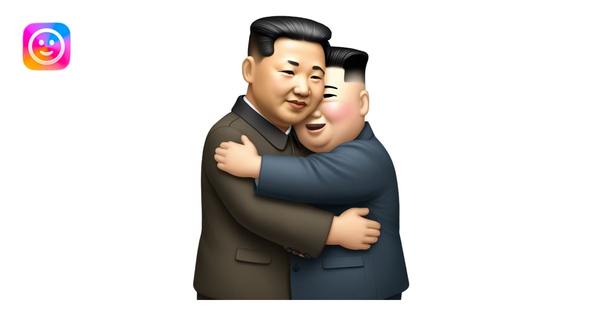 Xi Jin ping hugging Kim jong un emoji | AI Emoji Generator