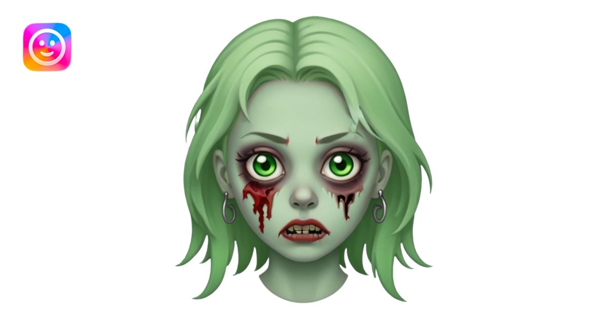 Zombie girl with a septum piercing emoji | AI Emoji Generator