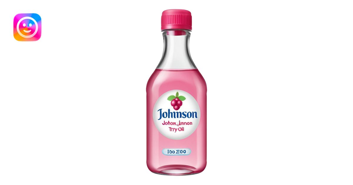 realistic Johnson and Johnson style bottle pink cap pink logo clear ...