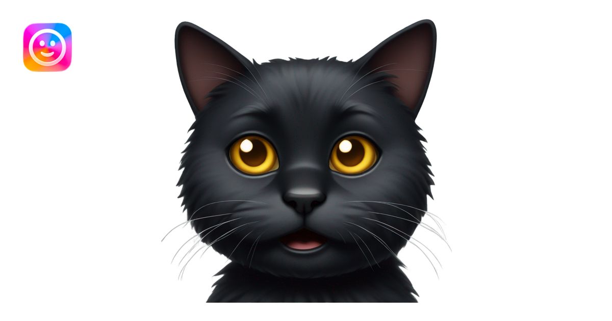 puffed up black cat body emoji | AI Emoji Generator