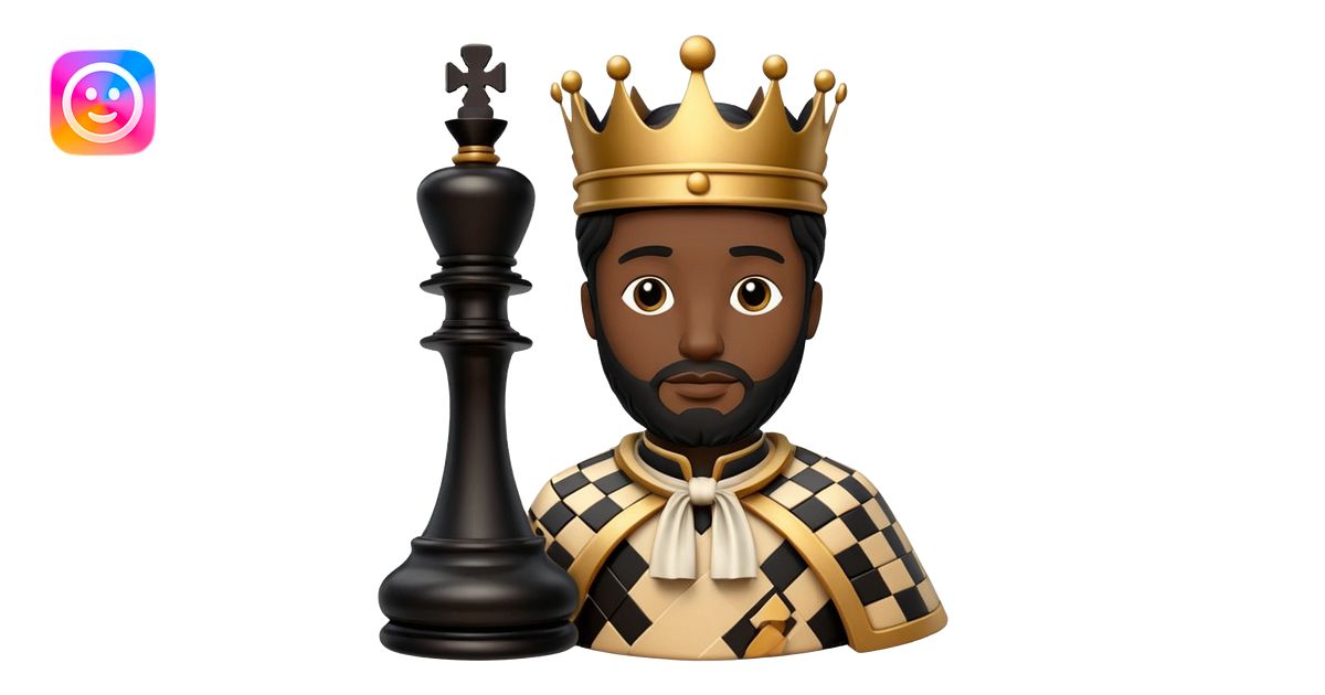 Black king of chess emoji | AI Emoji Generator