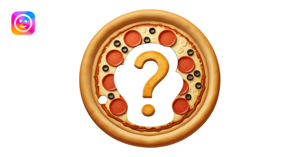 mystery pizza, with a question mark on it emoji | AI Emoji Generator
