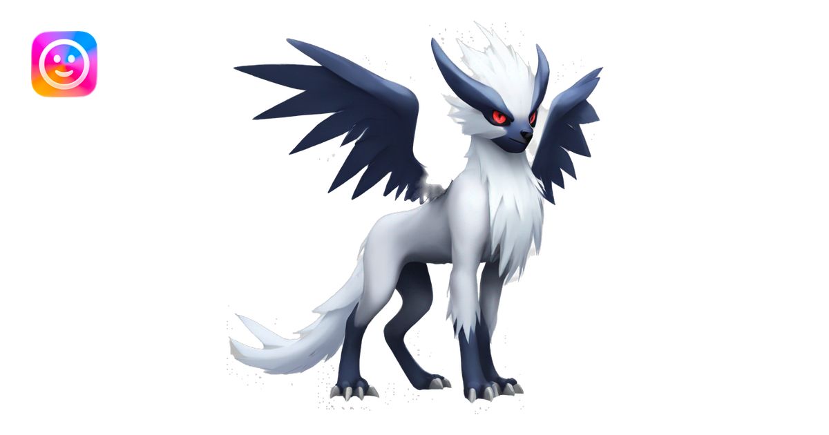 Edgy Cool Absol-Silvally-Pokémon Full Body emoji | AI Emoji Generator