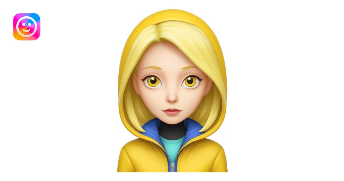 Lady Alien with yellow jacket, Half body. emoji | AI Emoji Generator