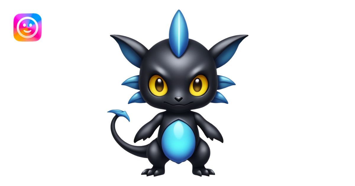 Dark Cute Shiny Edgy Fakémon-hybrid-creature (full body) emoji | AI ...