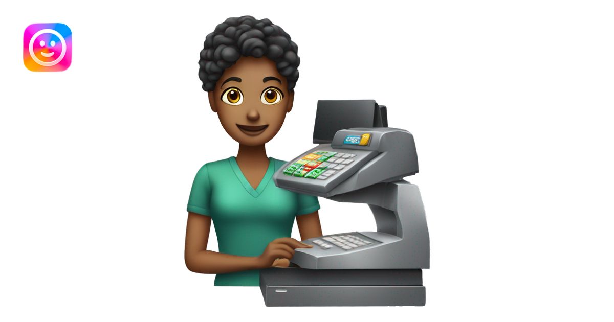 cashier with cash register emoji | AI Emoji Generator