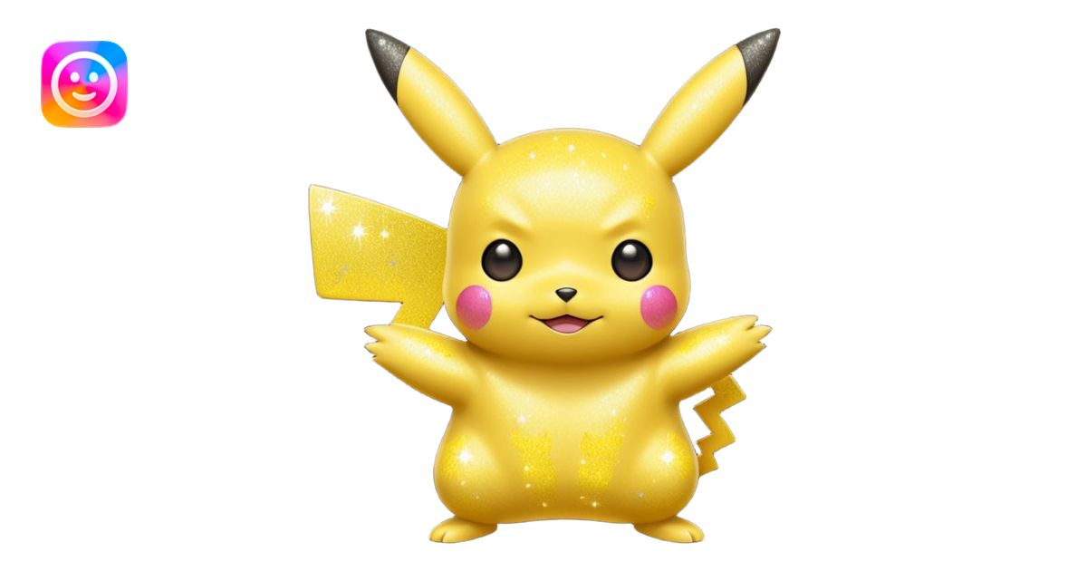 glitter pokemon pikachu emoji | AI Emoji Generator