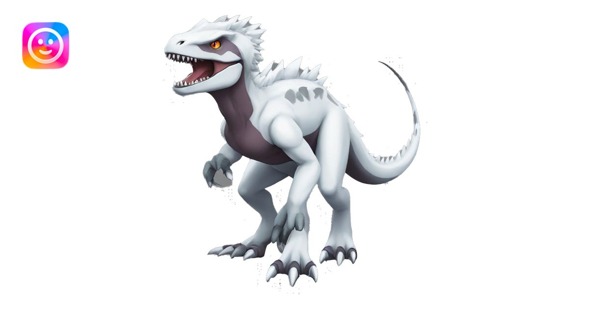 Cool Edgy Digimon-Fakemon-T-Rex with edgy markings full body emoji | AI ...
