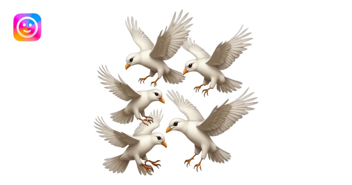 Flying multiple birds emoji emoji | AI Emoji Generator