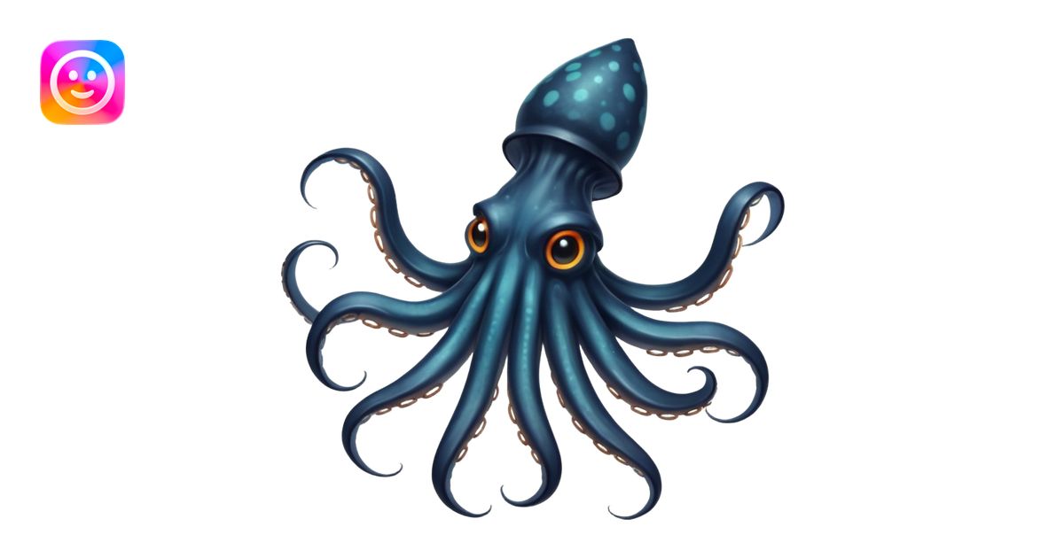 Giant Squid – Huge squid with long curling arms emoji | AI Emoji Generator