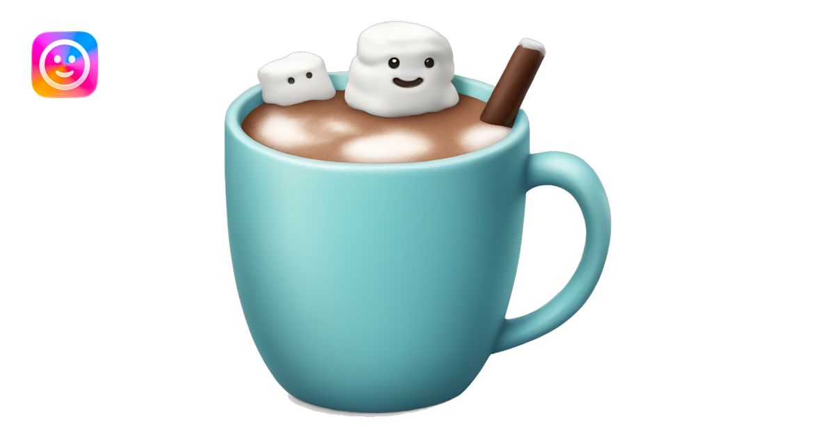 Hot cocoa with marshmallow emoji | AI Emoji Generator