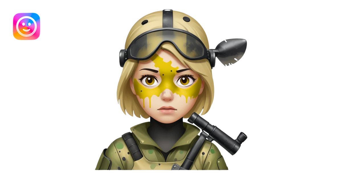 paintball player face girl emoji | AI Emoji Generator