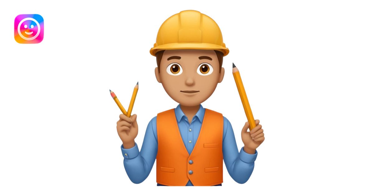 Draftsman in orange waistcoat emoji | AI Emoji Generator