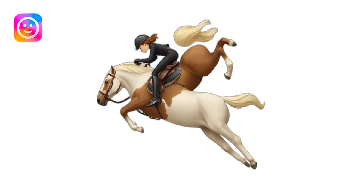 female rider falling from his horse emoji | AI Emoji Generator