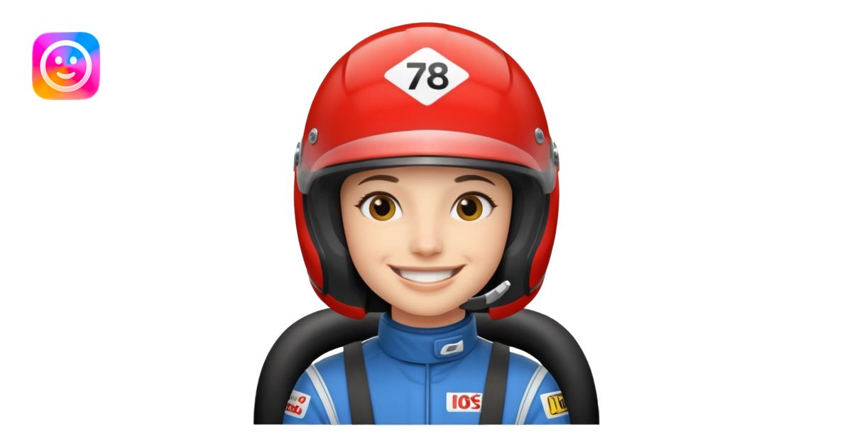 Moi dans une voiture de course emoji | AI Emoji Generator
