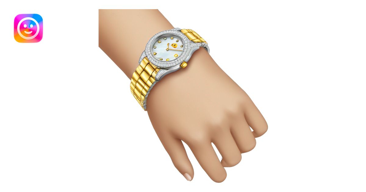 Diamond watch on wrist emoji | AI Emoji Generator