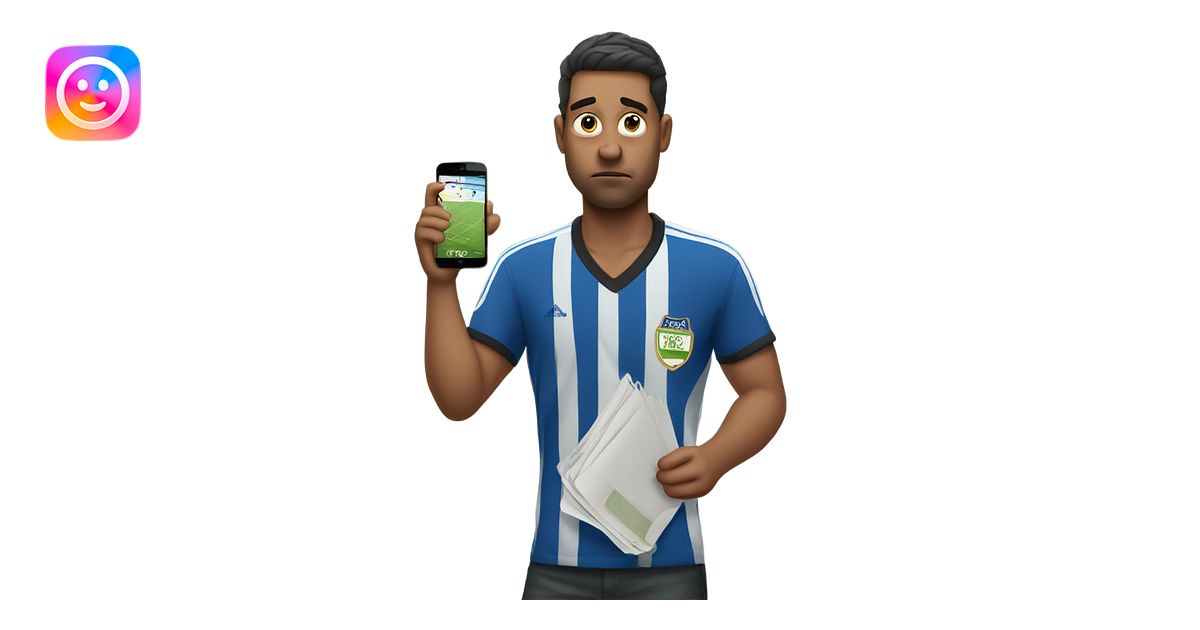 dramatic fair skin soccer fan looking at his phone in his hand and ...