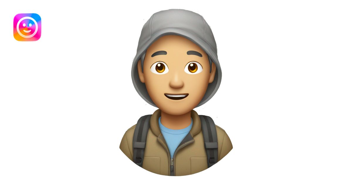 mid age asian camper emoji | AI Emoji Generator