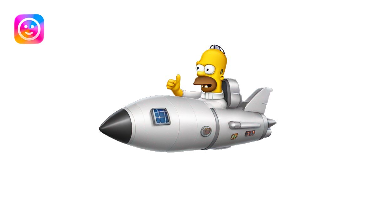 Homer in a rocket ship emoji | AI Emoji Generator