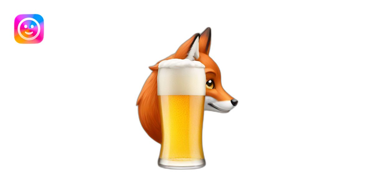 Fox beer emoji | AI Emoji Generator
