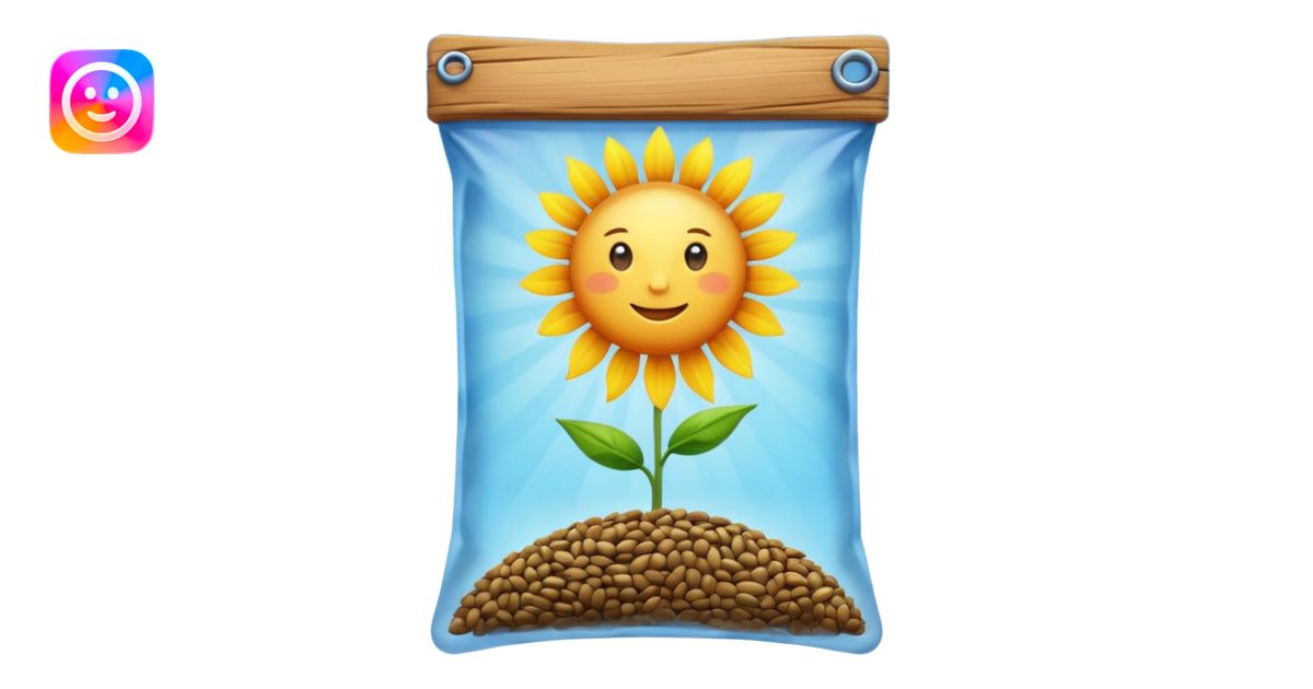 Sunbeam + seed pouch,Sky Gardener. emoji | AI Emoji Generator