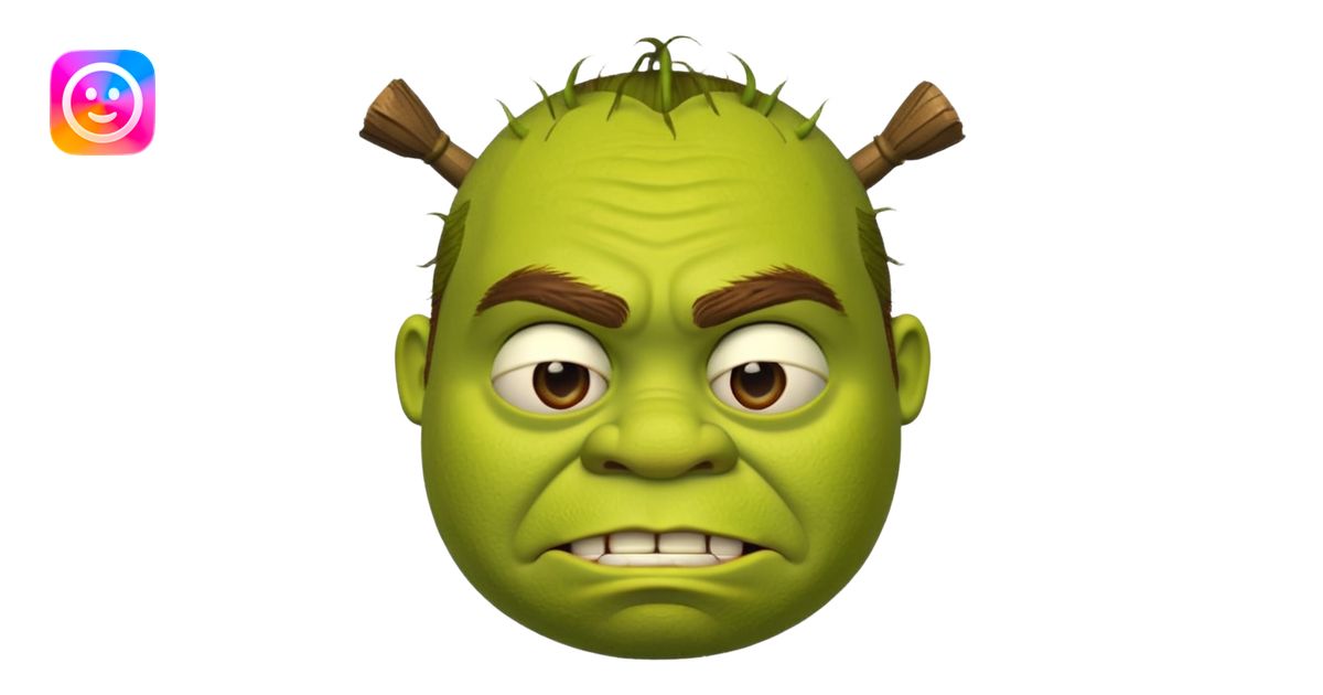 a shrek emoticon made from periods emoji | AI Emoji Generator