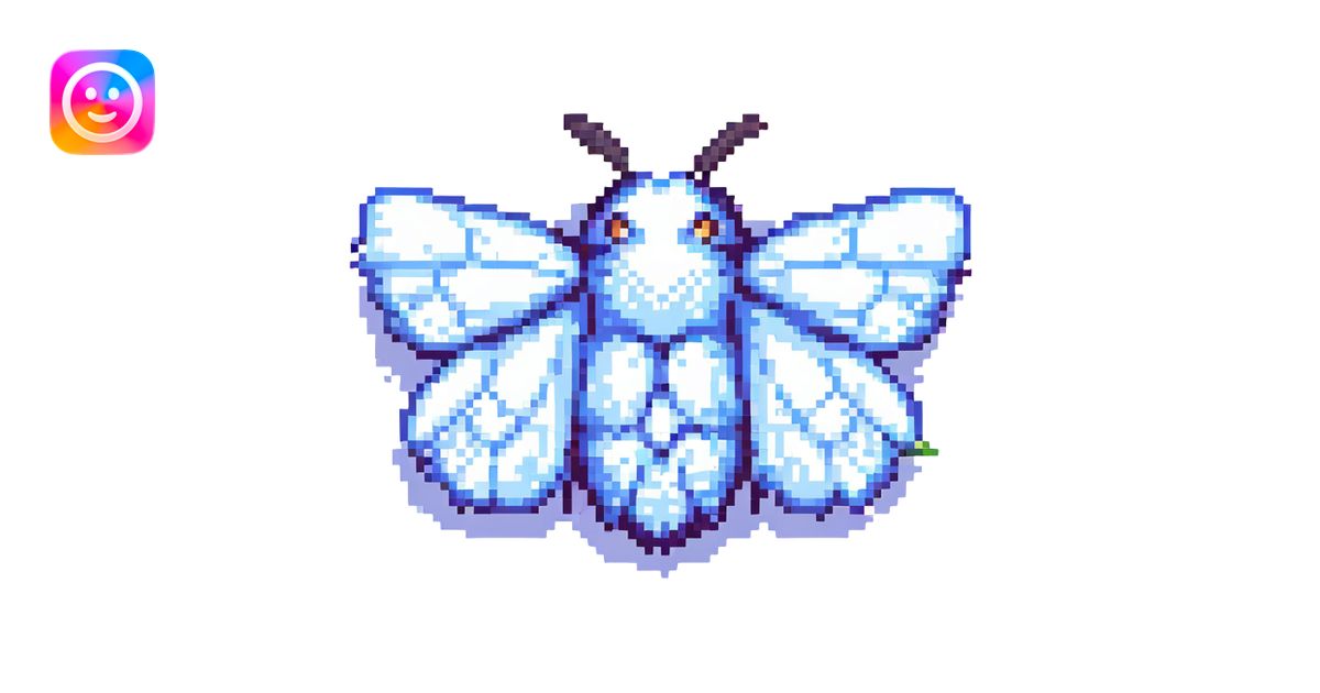 pixel art fluffy moth illustration | AI Emoji Generator