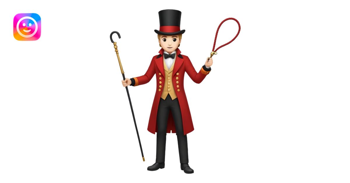 Ringmaster – Man in red coat and top hat, holding a whip or mic, full ...