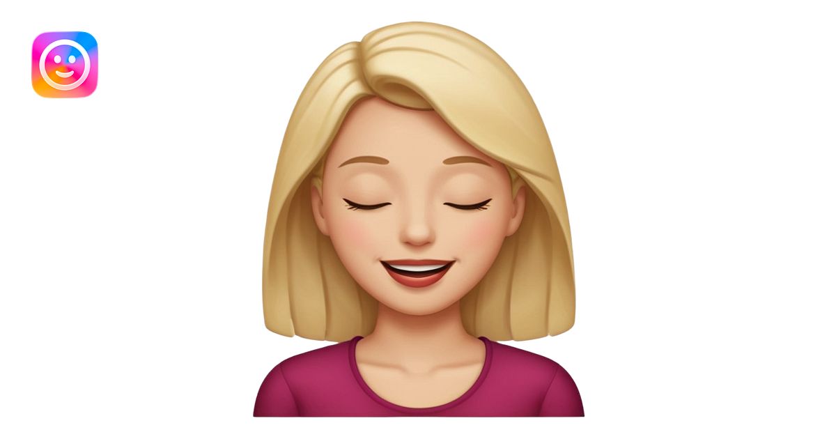 An emoji with lips out and eyes closed like holding ing a laugh emoji ...
