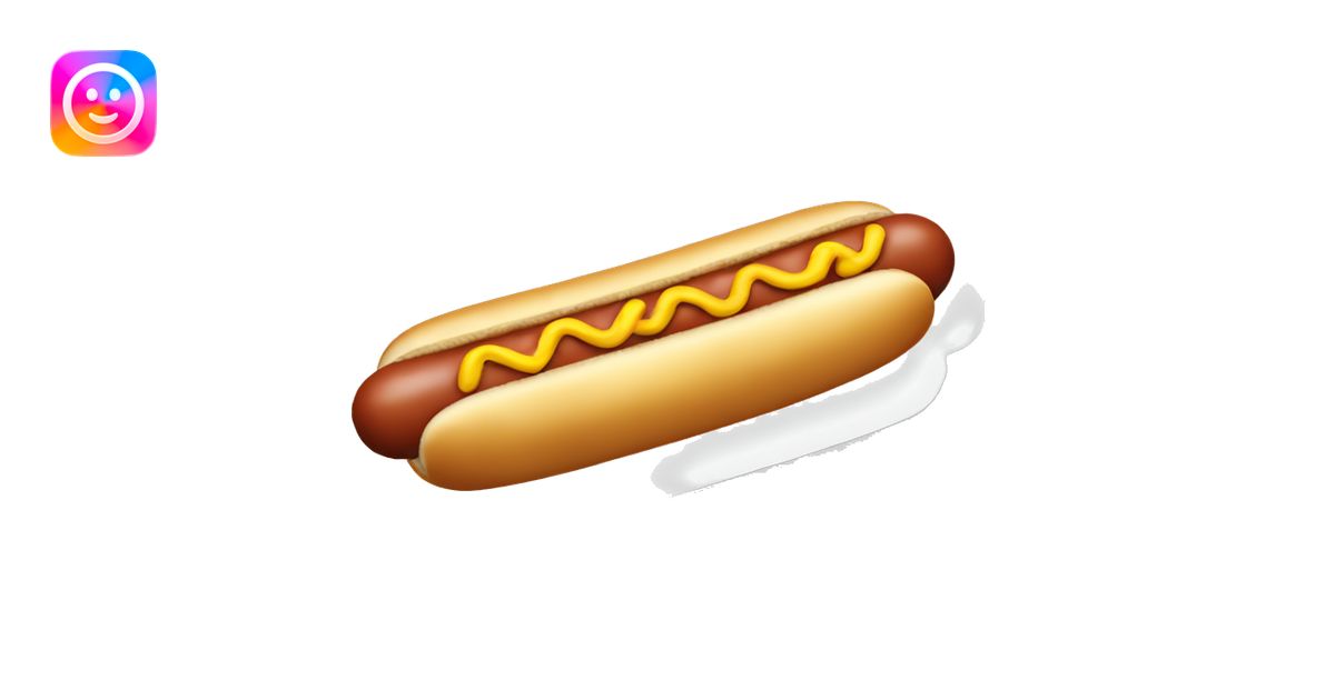 A hotdog emoji with “hicks” spelled in the mustard emoji | AI Emoji ...