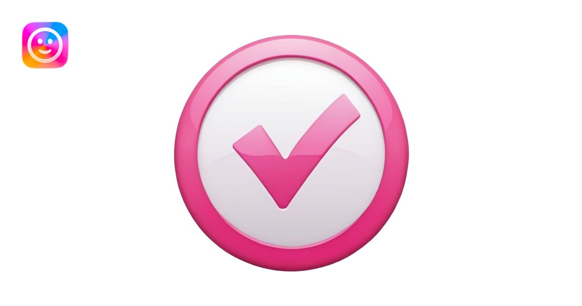 Pink check mark emoji | AI Emoji Generator