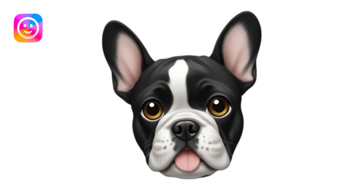 French-bulldog-Black and white emoji | AI Emoji Generator