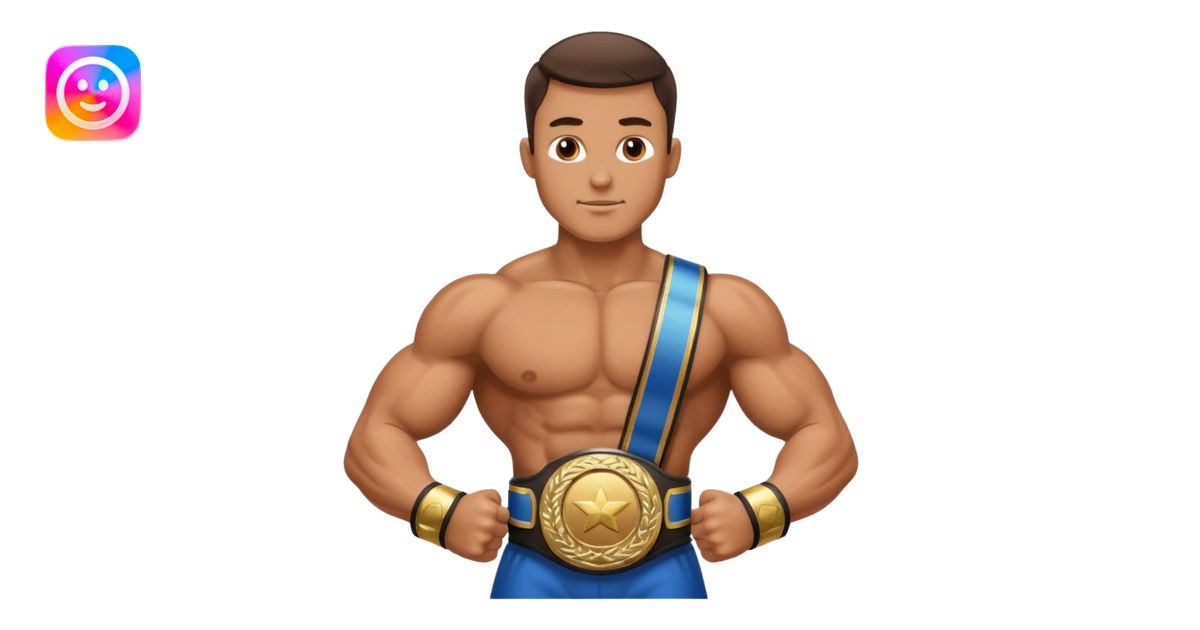 ufc champ 2 belt at man emoji | AI Emoji Generator
