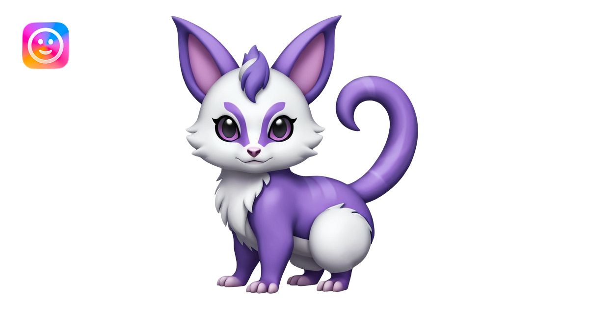 Shiny Furret-Absol-Noibat-Hybrid (Full body) emoji | AI Emoji Generator