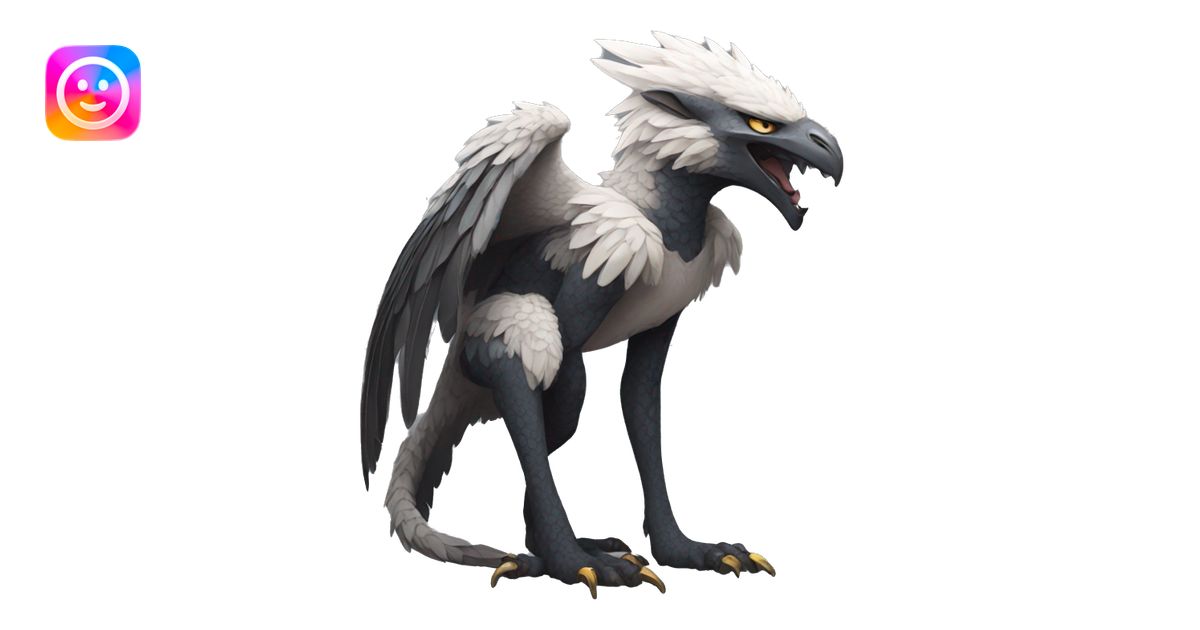 Anthro cool edgy Trico winged animal hybrid full body emoji | AI Emoji ...