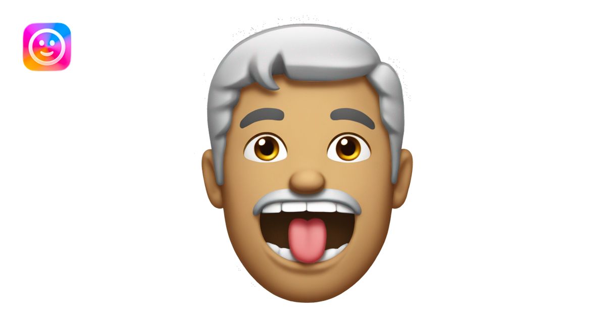 facing right of mad Australian dad lines coming out in his mouth emoji ...