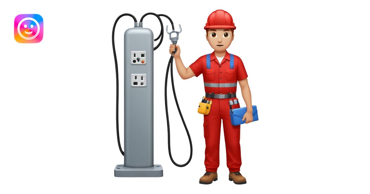 full bady red electrshn swating emoji | AI Emoji Generator