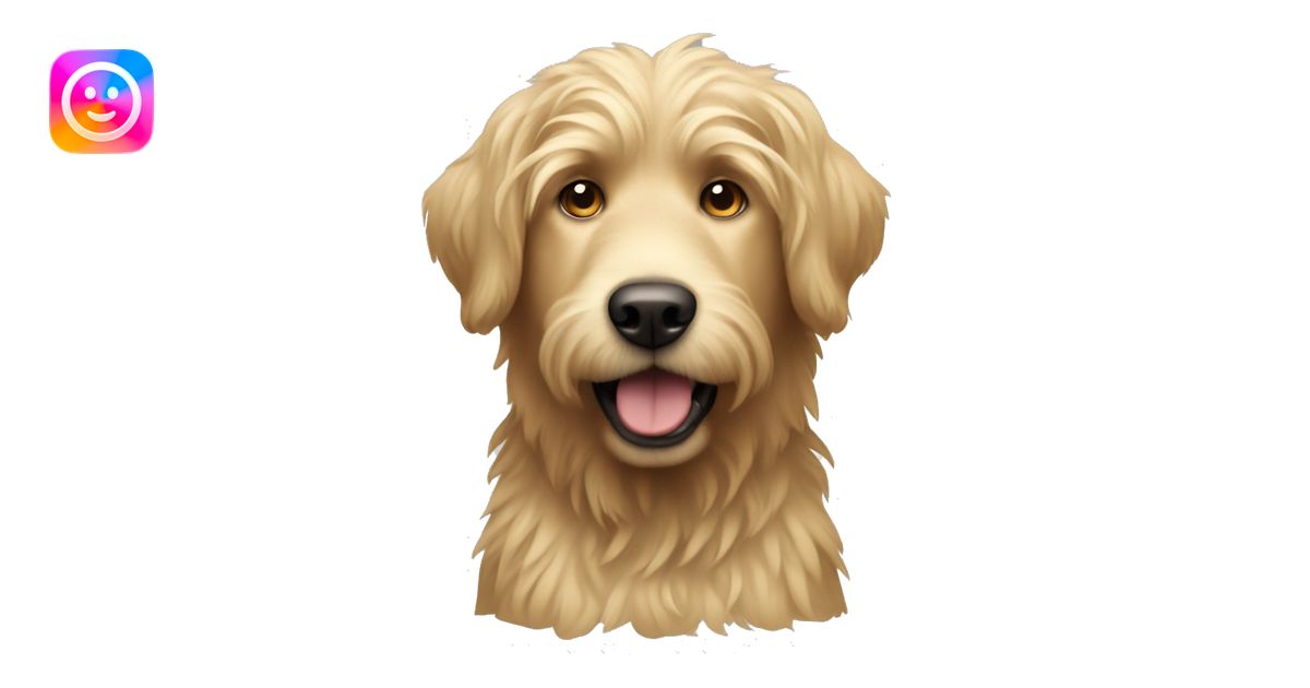 shaggy dog similar to labrador with golden sticking out hair emoji | AI ...
